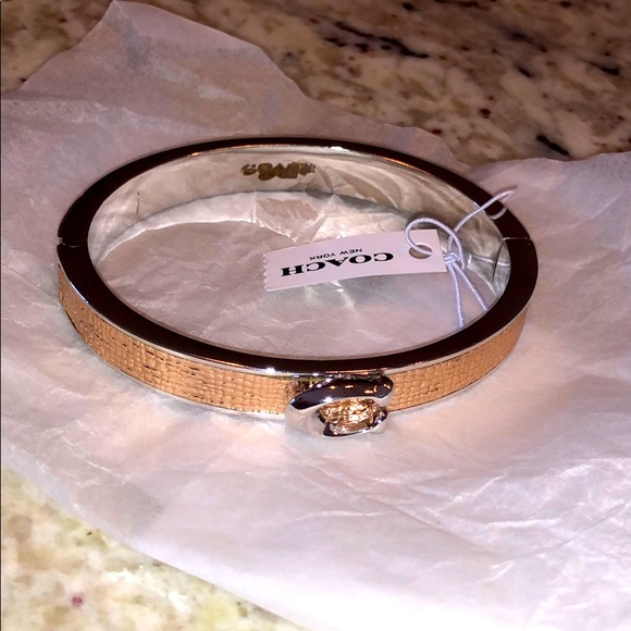 Coach | Jewelry | Coach Push Signature Hinged Bangle | Poshmark